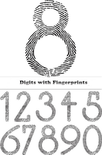 Quality Graphic Resources: Digits with Fingerprints