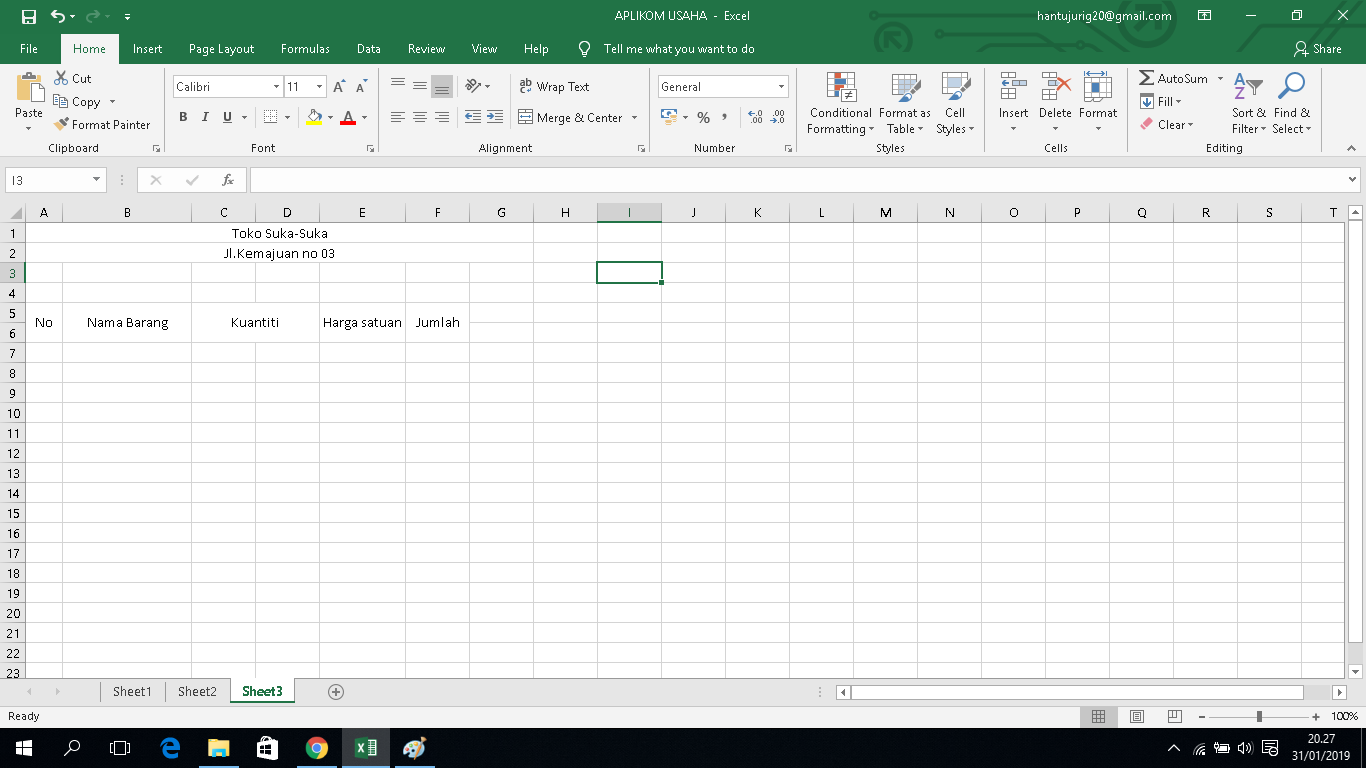 (Rangkuman 5) Cara Membuat NOta Di Excel