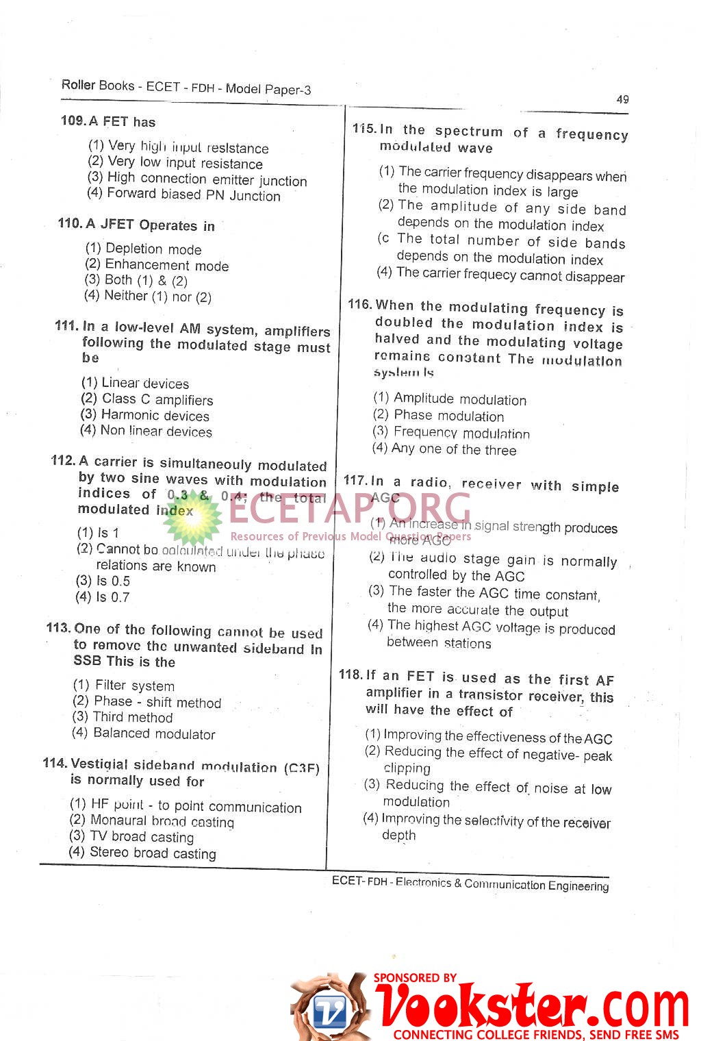 ECETAP - 2016, Previous, Model Papers, Question Papers EEE,ECE,SCE ...
