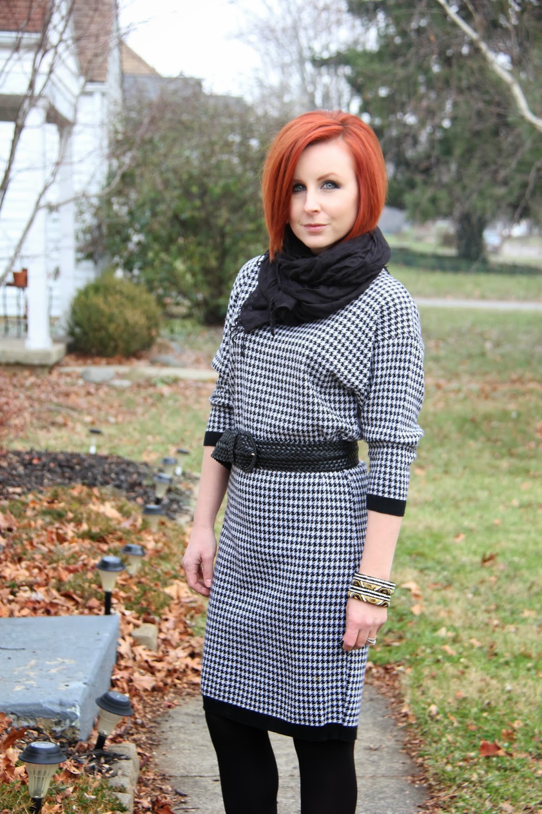 Thrift and Shout: Cute Outfit of the Day: Houndstooth Updated