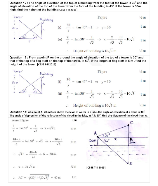 MATH ADDA By Guru:JSUNIL": class 10 Application of trigonometry solved ...