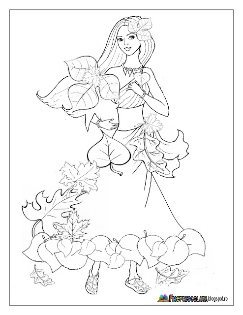 Fise scolari si prescolari: PLANSE de colorat cu ZANA TOAMNA / Imagini ...