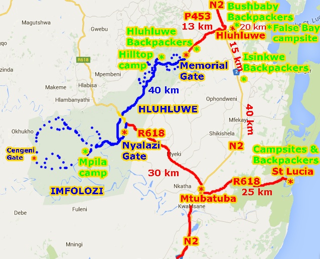 Hluhluwe-Imfolozi Game Reserve. Useful information.