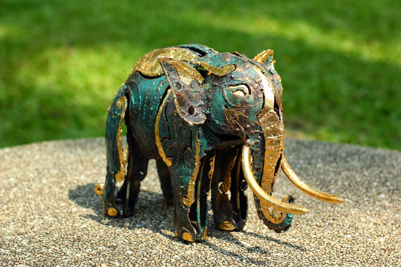 Elephant metal sculpture