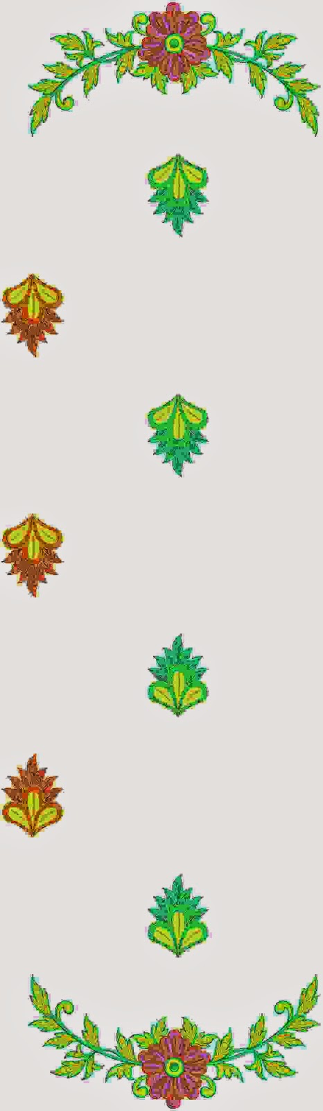 EmbDesignTube: Vintage Summer Floral Long Dupatta Designs