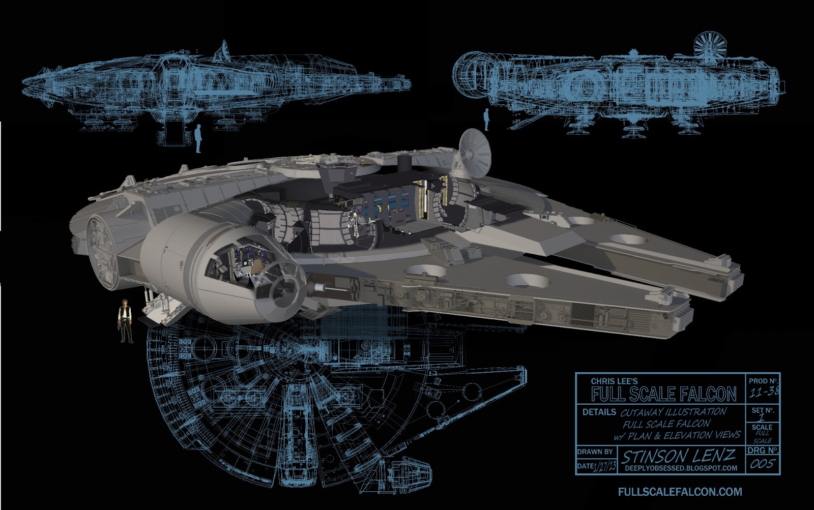 Stinson's All Things Star Wars Blog: Full Scale Falcon Cutaway