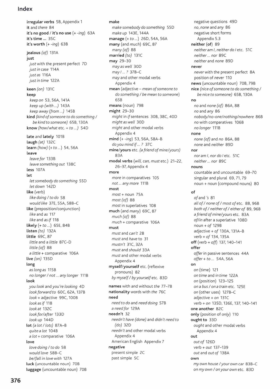 Key to Study guide - Index - English Grammar in Use