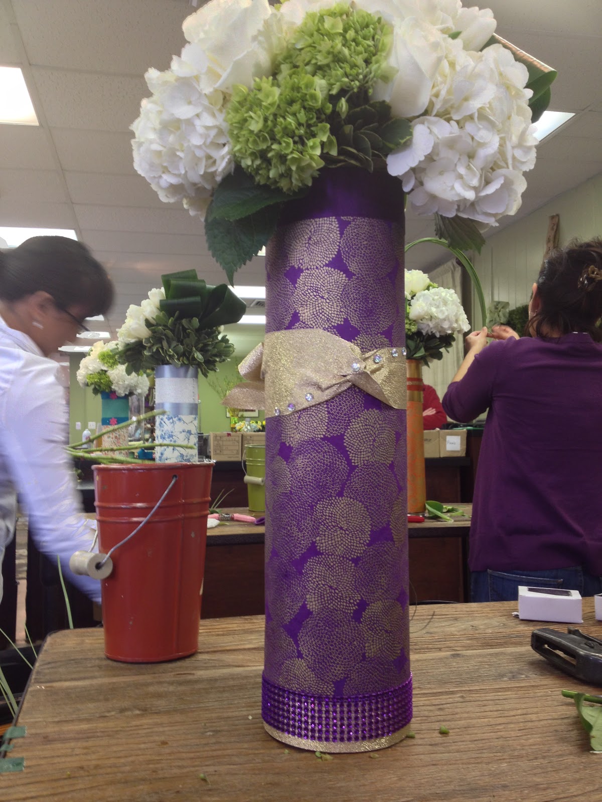 Helen Olivia Flowers: Embellishing Vases Floral Design Class