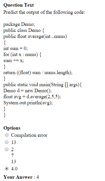 NIIT Core Java Solution