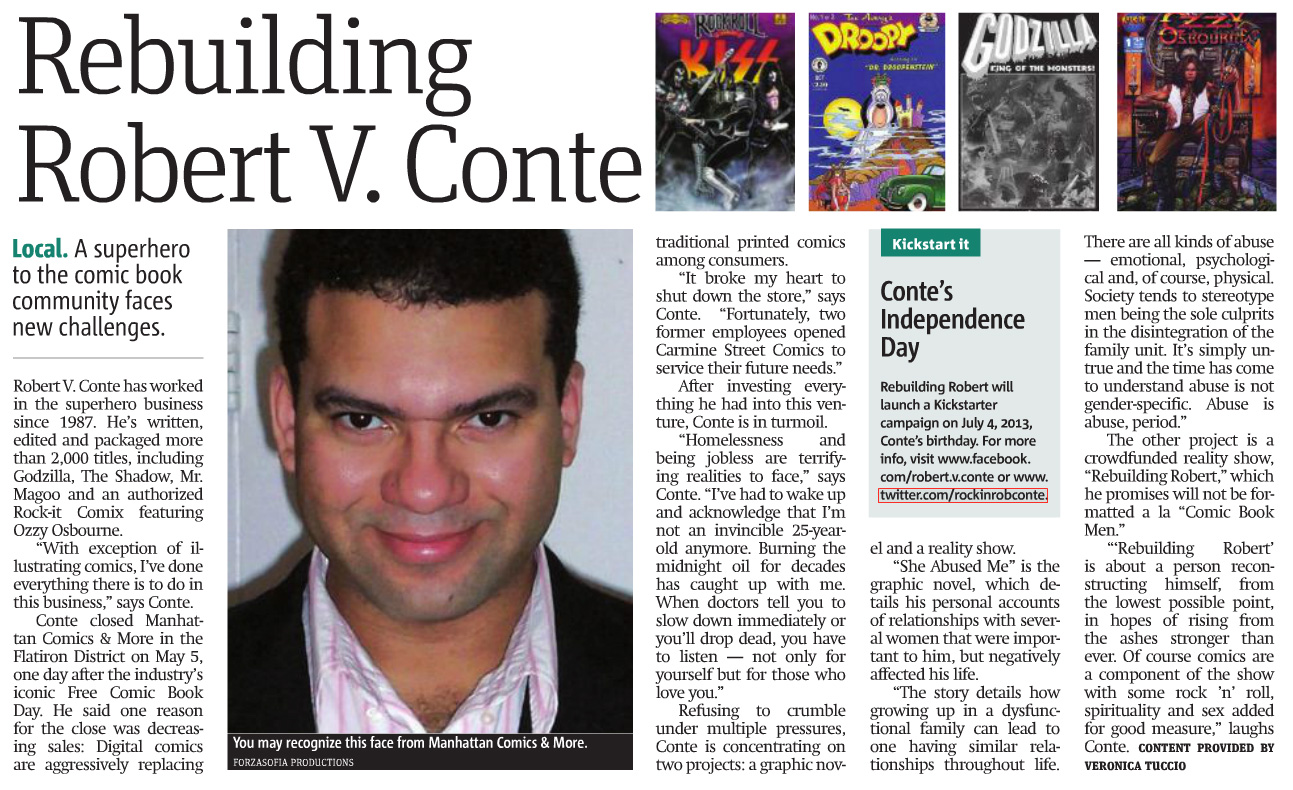 KISS Comic Book writer Robert V Conte featured in NY Metro - Anything KISS