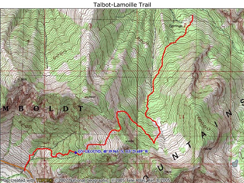 Ruby Mountain Trails: The old guide trail to Talbot Canyon