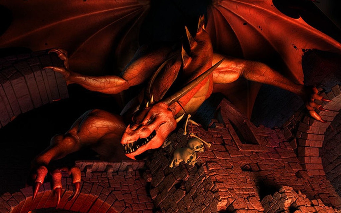 Reaper Warriors: Red Dragon Destroying A Castle