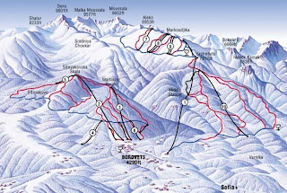 bulgaria ski resorts: BOROVETS- SKI MAP
