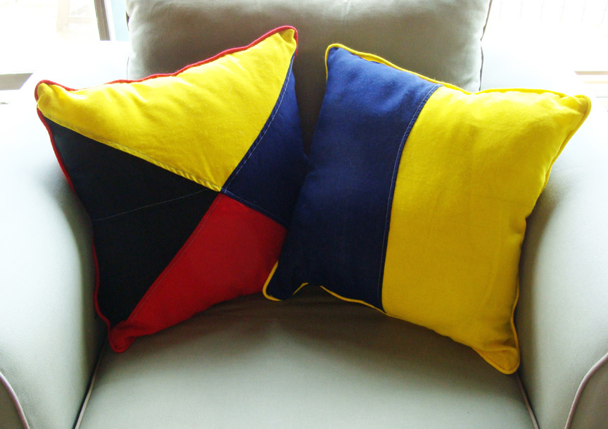 Skipjack's Nautical Living: Nautical Signal Flag Pillows by Skipjack
