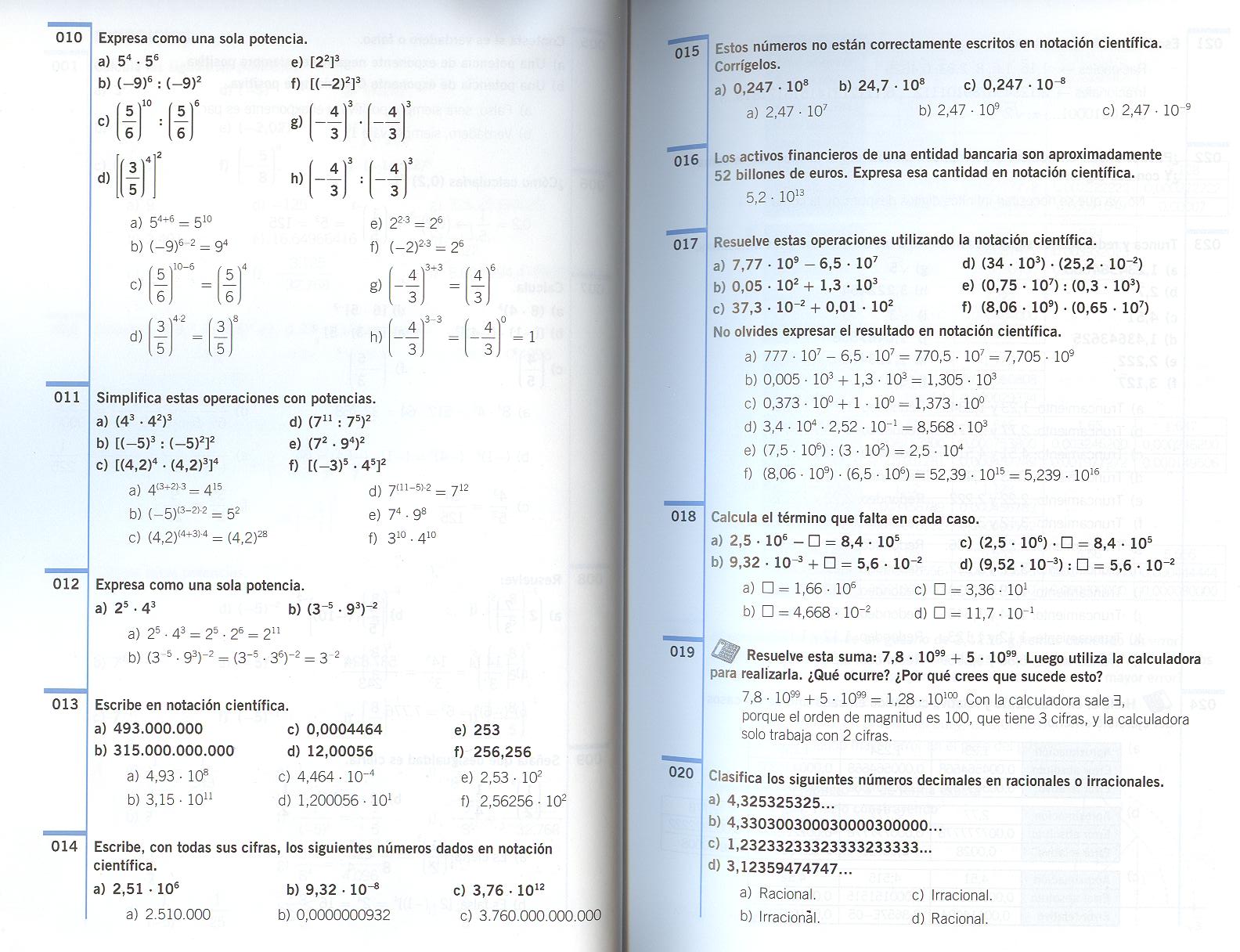 Matemáticas y... lo que caiga: Números reales: ejercicios y soluciones