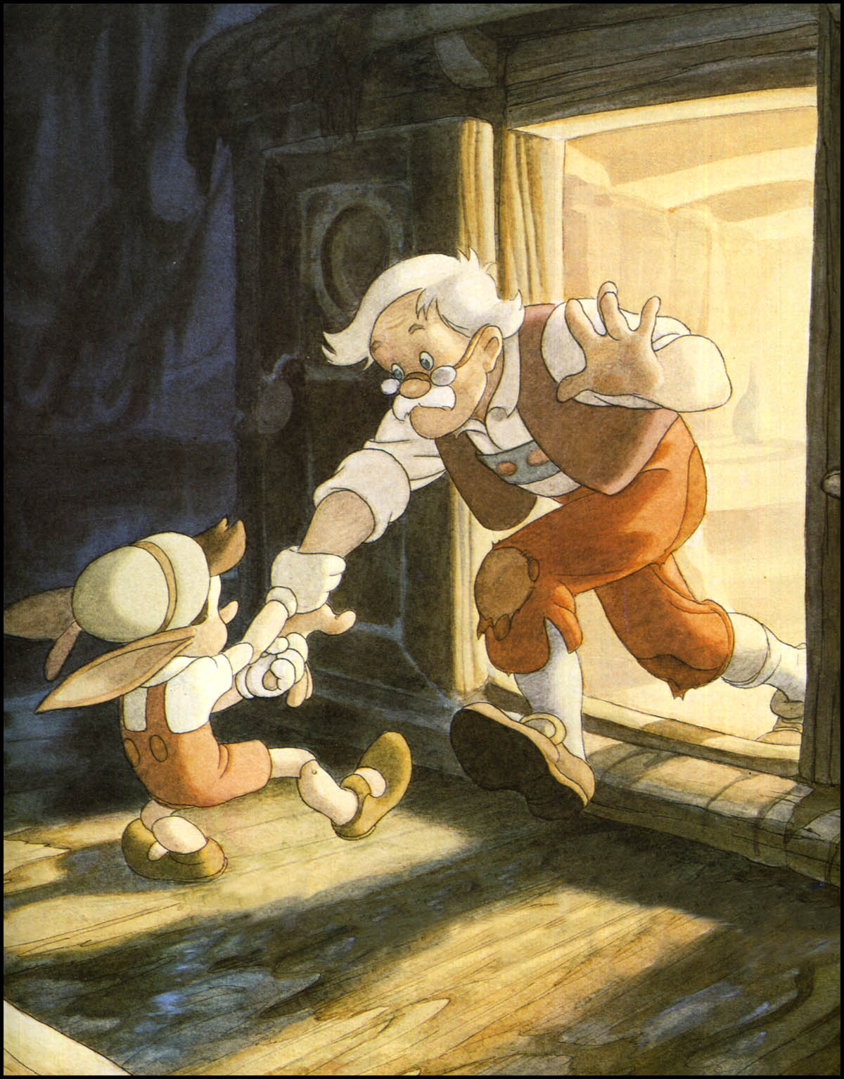 Tenggren_DisneyStudio_Pinocchio_Geppetto | Disney concept art, Disney ...