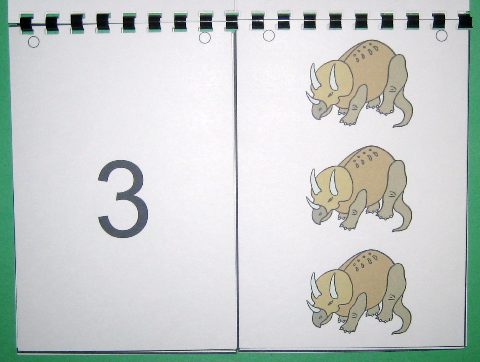 1 - 2 - 3 Learn Curriculum: Dinosaur Number Flip Book