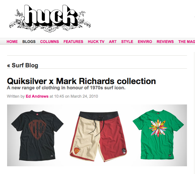 Quiksilver PR: Huck Mag shows the Mark Richards Collection