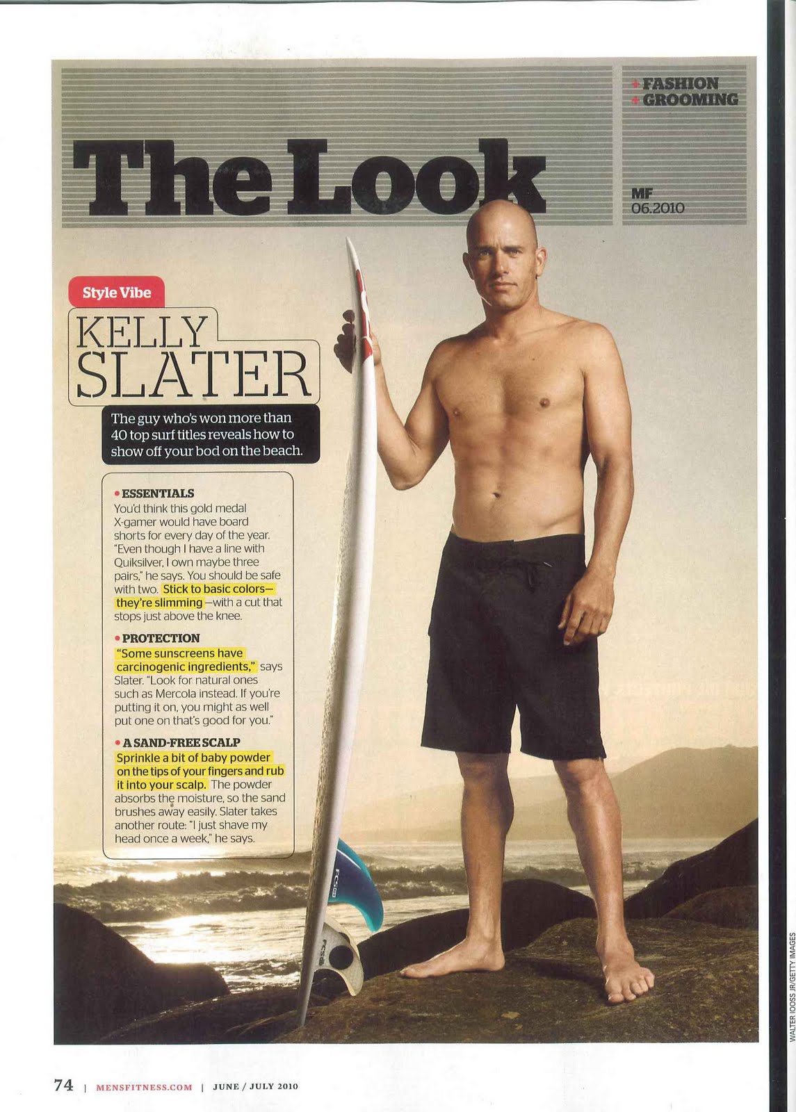 Quiksilver PR: Kelly Slater in Men's Fitness Magazine