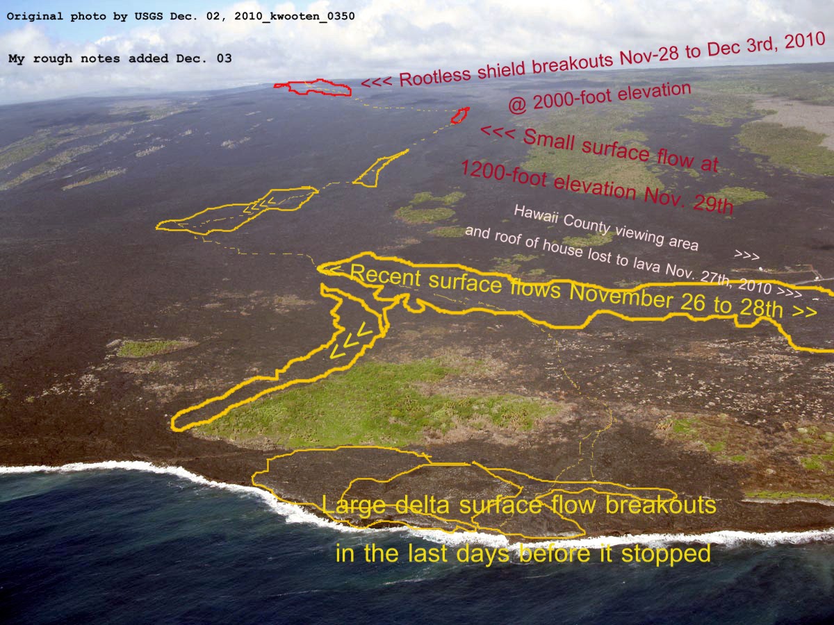 HAWAIIAN LAVA DAILY: ~ New rootless shields forming above Pulama Pali