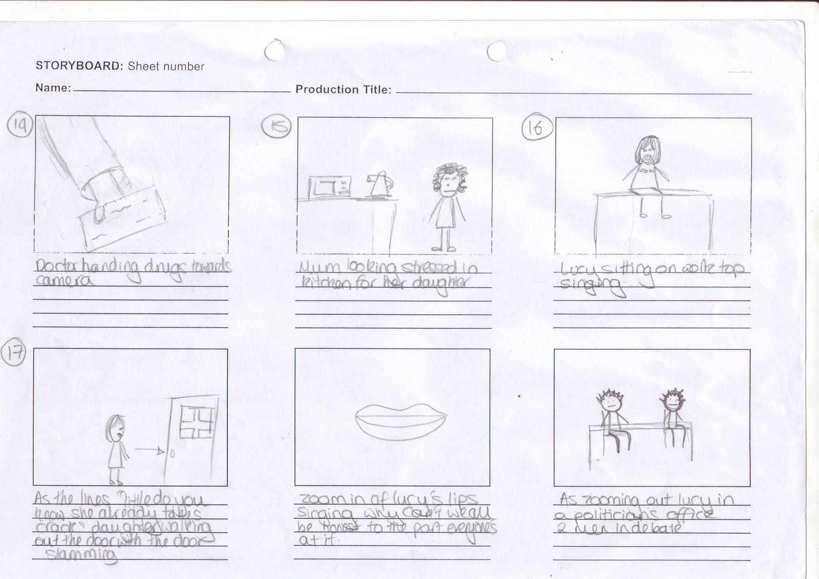 Lucy Singh SDC A2 Media: Storyboard, Anamatic and Shooting Script