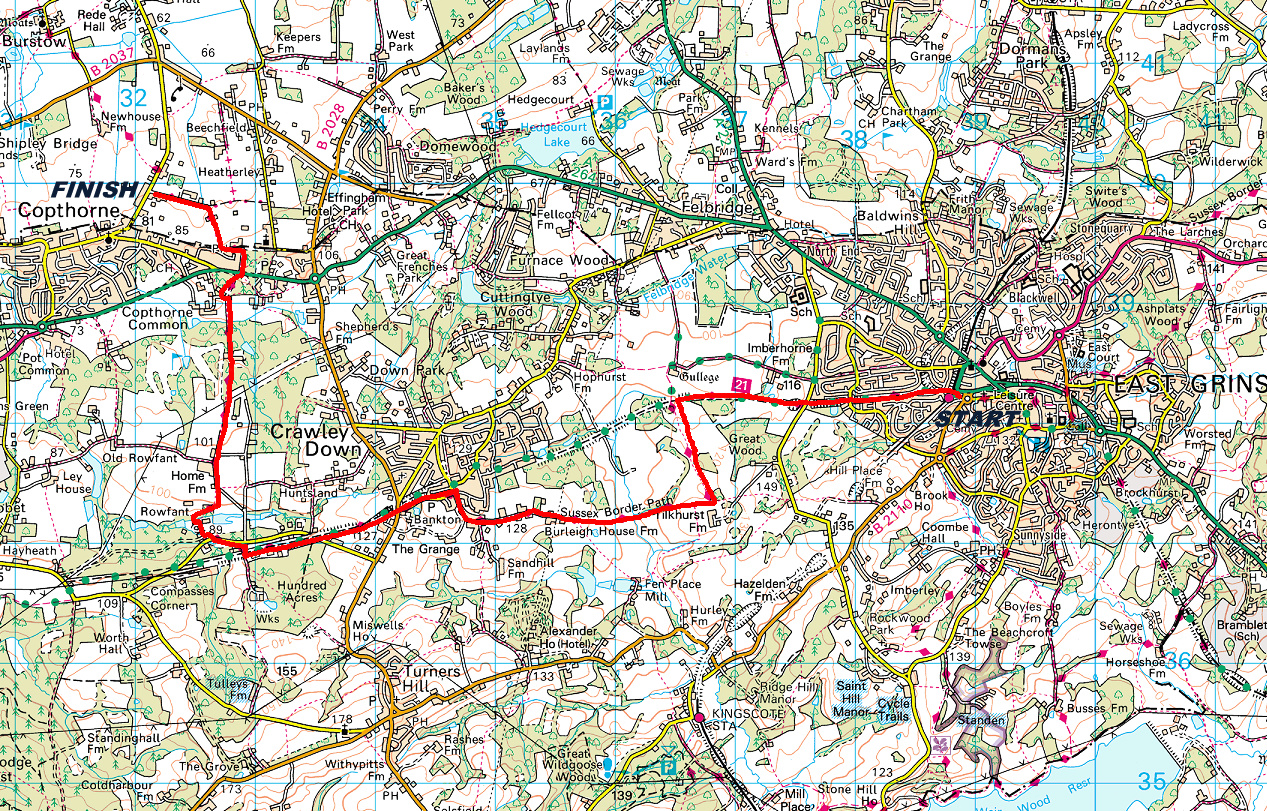 Sussex Border Path: Stage 11 - East Grinstead to Copthorne (7.4 miles)