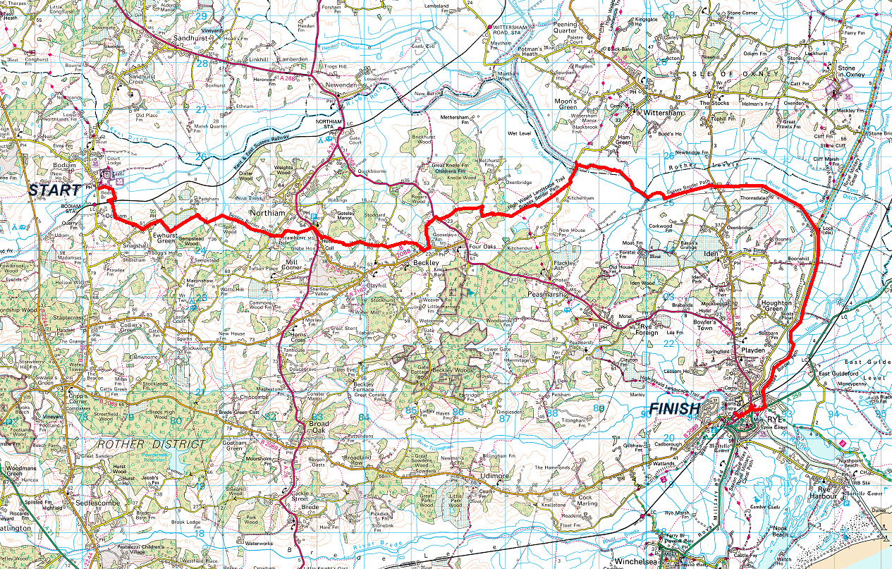 Sussex Border Path: Stage 10 - Bodiam to Rye (16.3 miles)