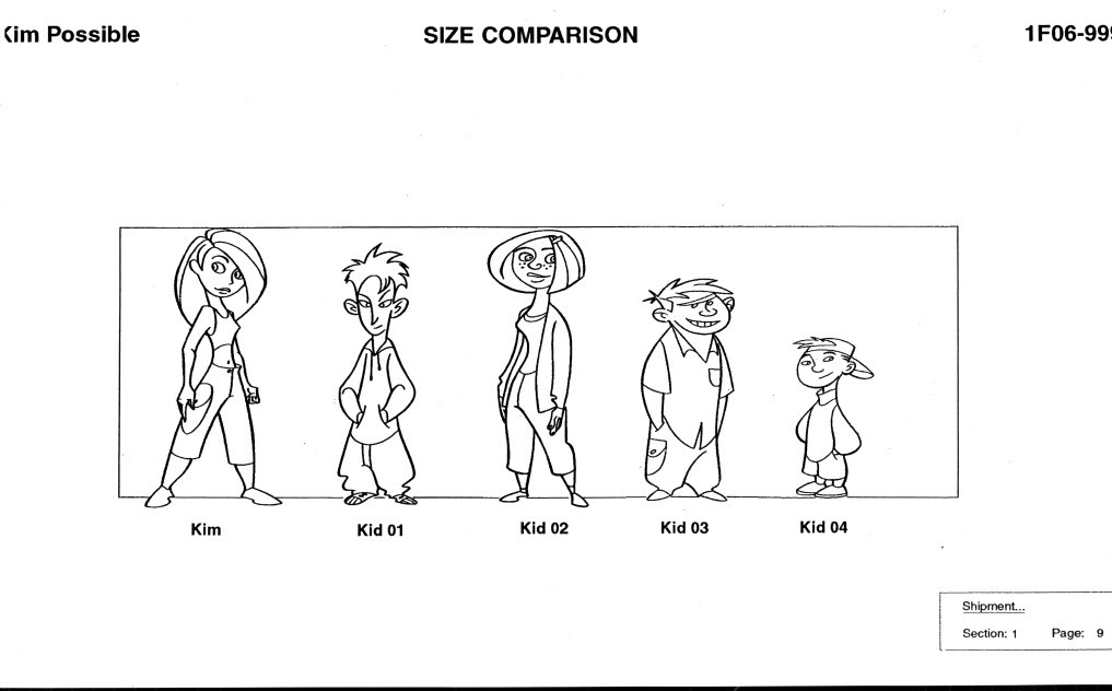 Living Lines Library: Kim Possible (TV Series 2002-2007) - Size Comparison