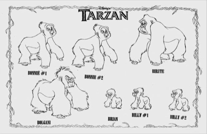 Living Lines Library: Tarzan (1999) - Animals & Other Human Characters