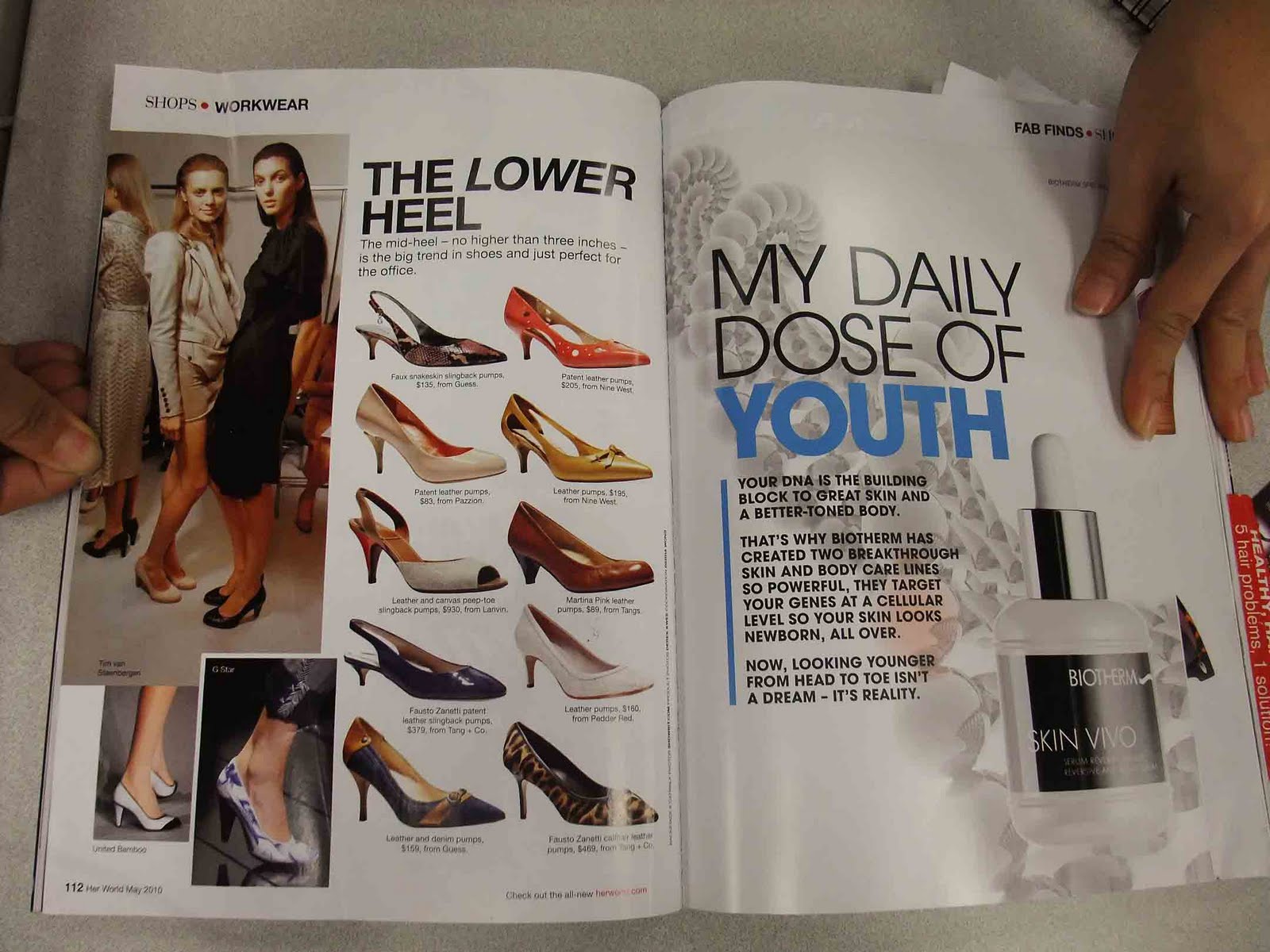 Magazine: Sample magazine layouts for shoes