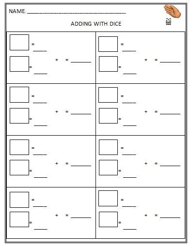 Mrs. Bucket's Teaching Resources: Adding Activity Using Dice to Teach ...
