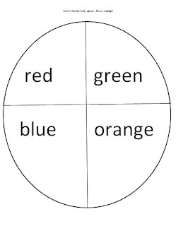 Mrs. Bucket's Teaching Resources: Pizza Wheel Color Words Activity ...