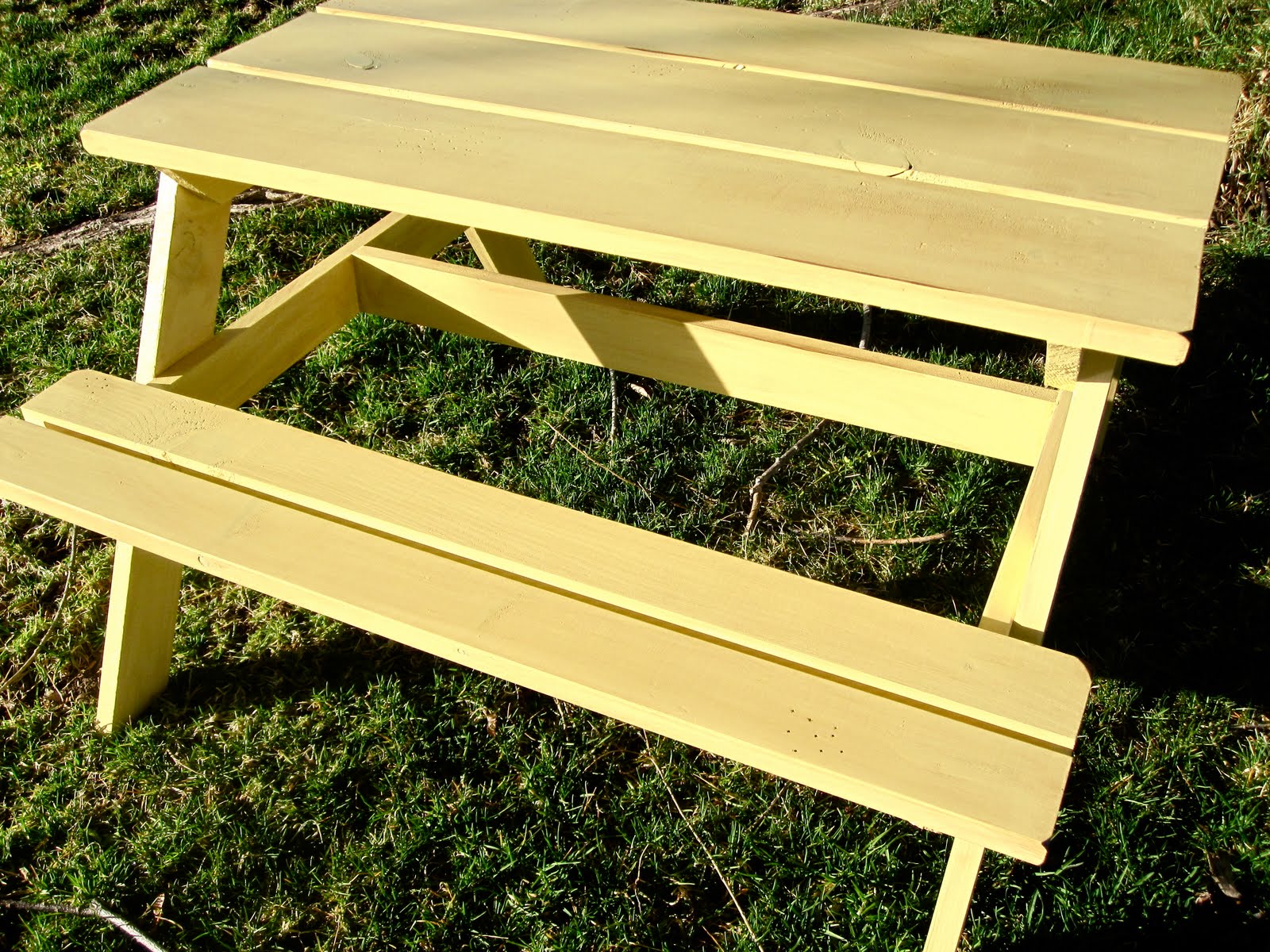 Bird and Berry: Kids Picnic Bench: Finished and Painted