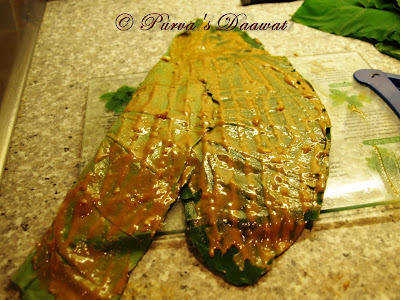 Purva's Daawat: Patra ~ Alu Wadi ~ Taro Leaves Pinwheels