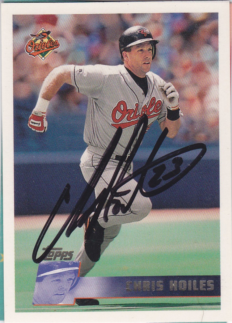 Autographed Cards: 1996 Topps, Chris Hoiles