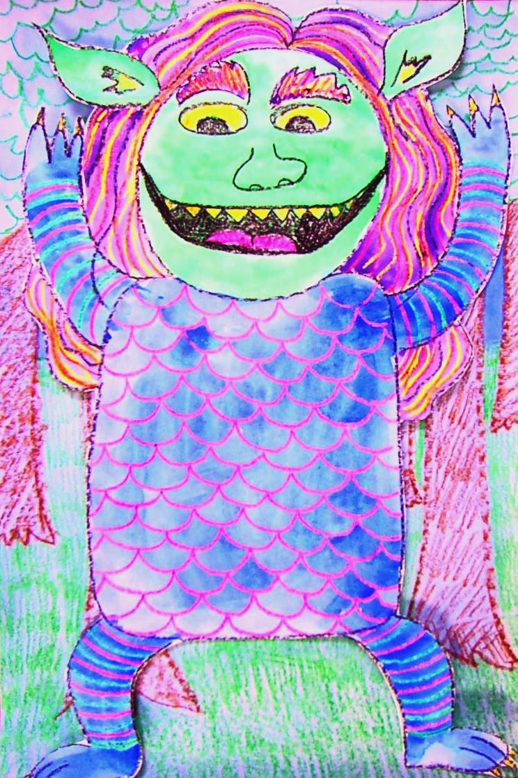 draw, paint, and cut: 2nd Grade: Monster Collage