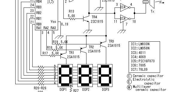 Microcontroller Projects: Ultrasonic Range Meter (Circuit Diagram)
