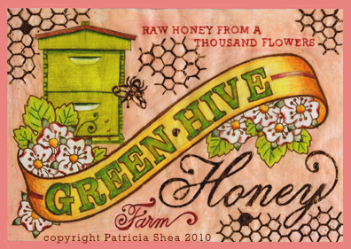 patternpatisserie: My Green Hive Honey Farm Label Design