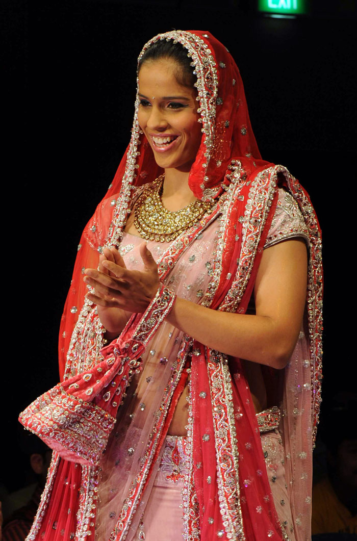 Latest News: Saina Nehwal Walks the Ramp at The Hyderabad Fashion Week ...