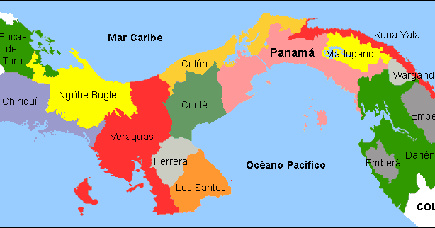 División Politica de Panamá: Las nueve Provincias