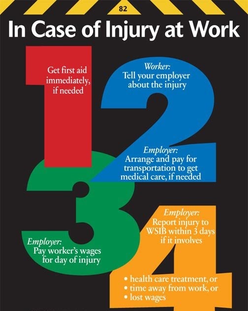 Poster Event: In Case of Injury at Work, Warning Poster