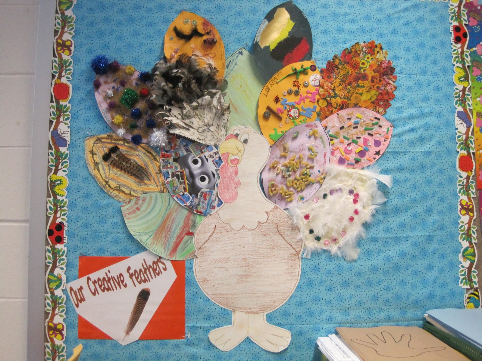 Lighting it up in Kindergarten: Our Turkey Feather Project