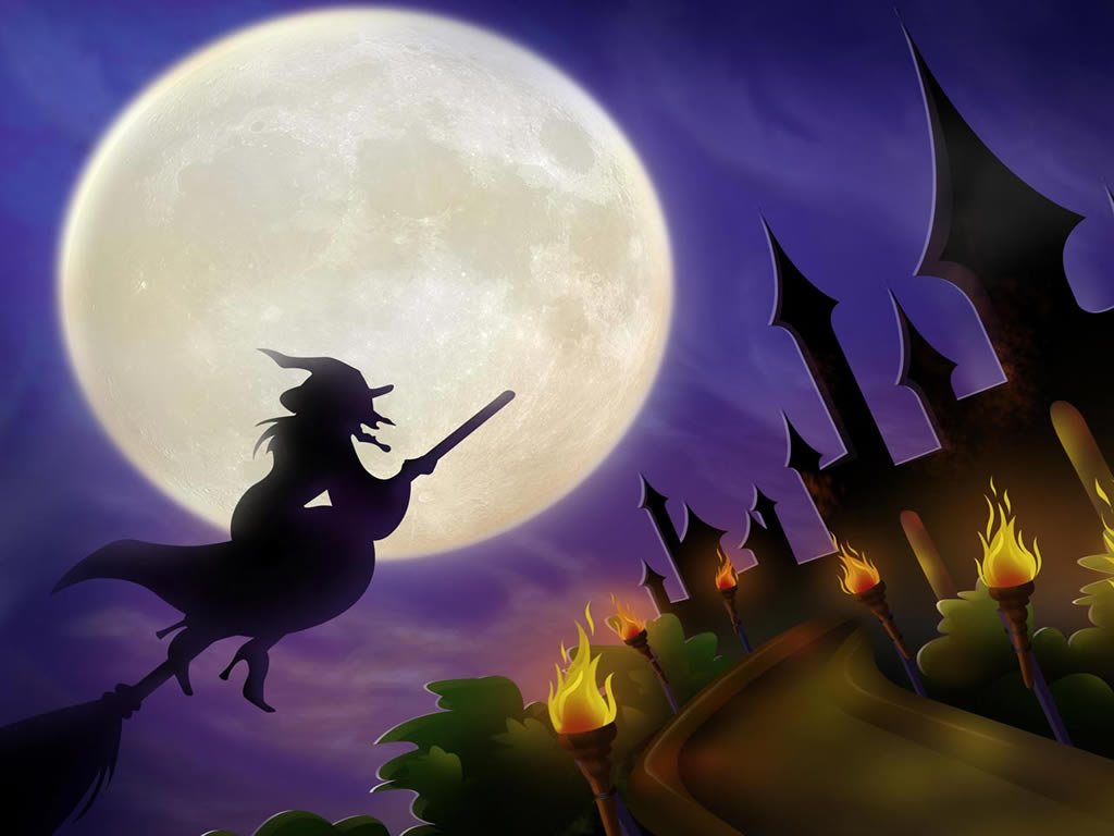 1024 Wallpapers: wallpapers hd: Bruja volando en su escoba: