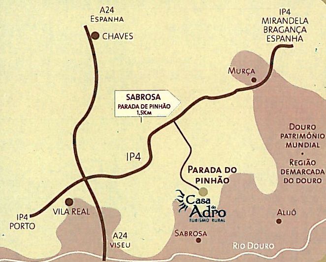 Localização de Parada de Pinhão, Sabrosa - Douro ~ Casa do Adro ...