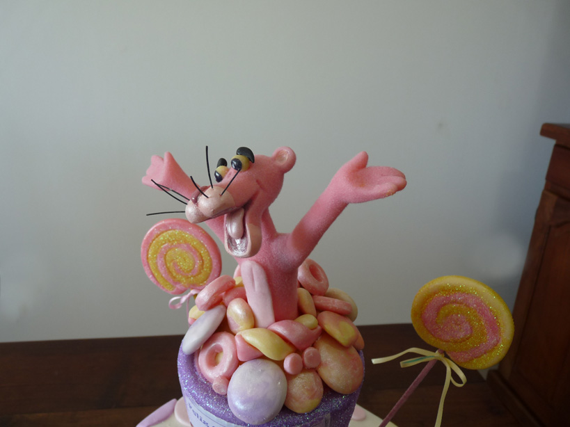 "mis trabajos en Porcelana": Candy Bar "La Pantera Rosa"