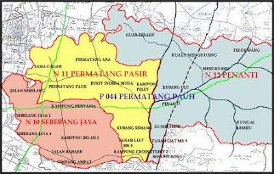 MERDEKAKAN PERMATANG PAUH: PETA PARLIMEN PERMATANG PAUH (P044)