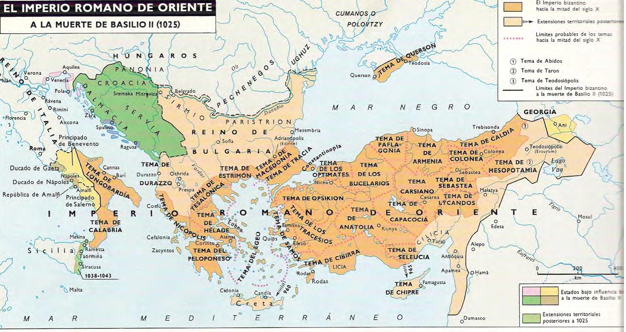 Mapa - El Imperio Bizantino en el Siglo XI [The Byzantine Empire in the ...