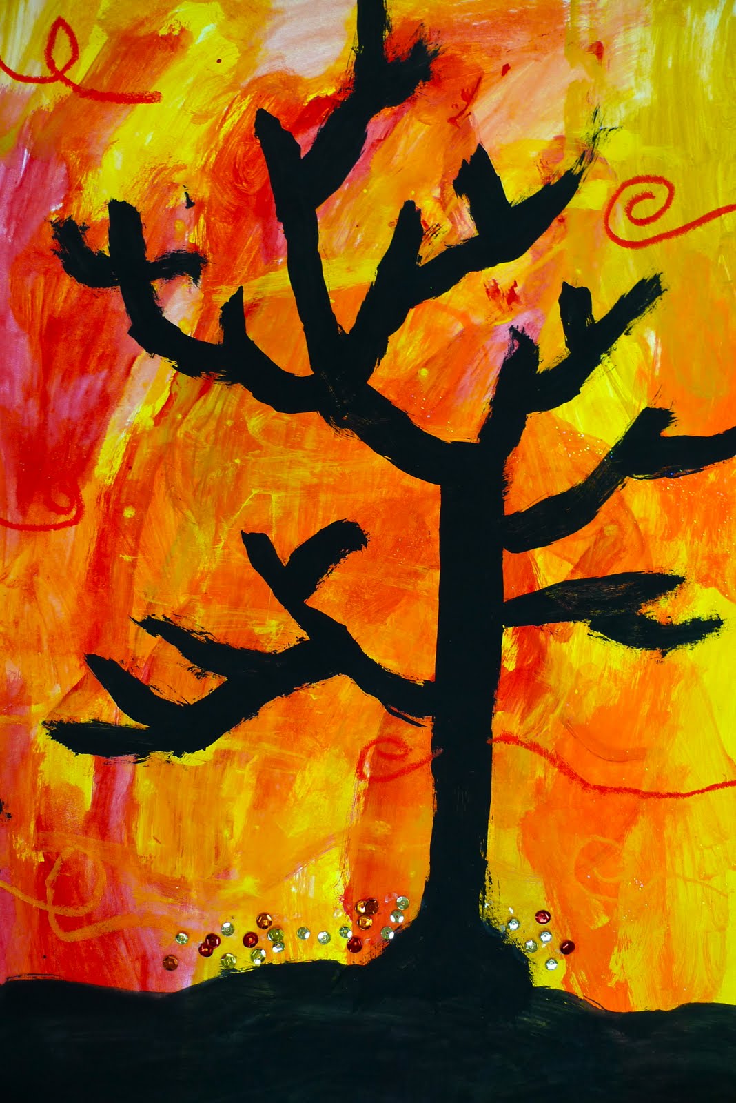 pezzettino: Autumn Tree Silhouettes