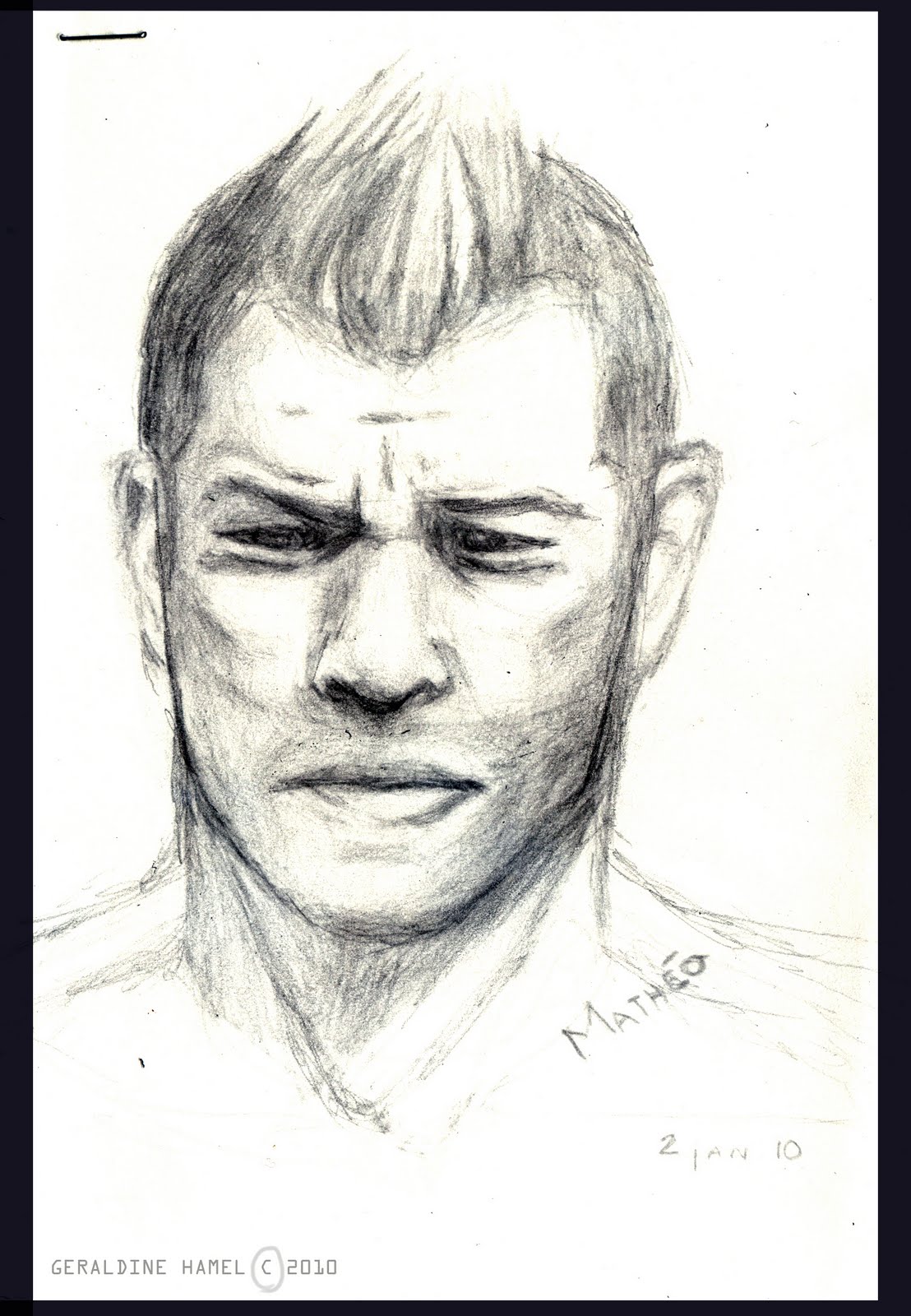 Rouge Octopus . Géraldine Hamel . Artiste: Esquisse d'un visage