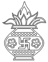 Diwali Coloring Pages: Diwali Kalash Coloring Pages